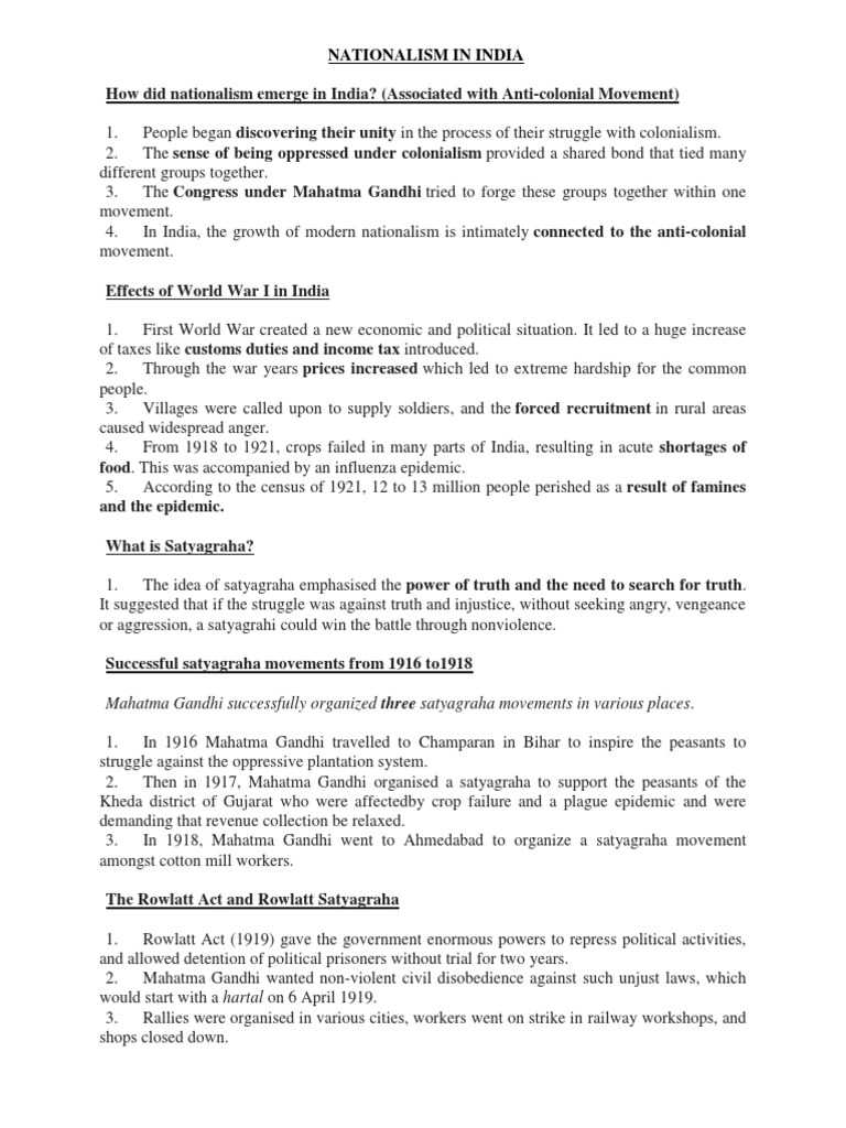 Nationalism in India | PDF | Mahatma Gandhi | British Raj