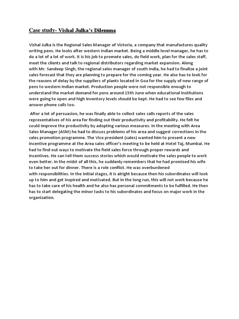 Case Study - Vishal | PDF