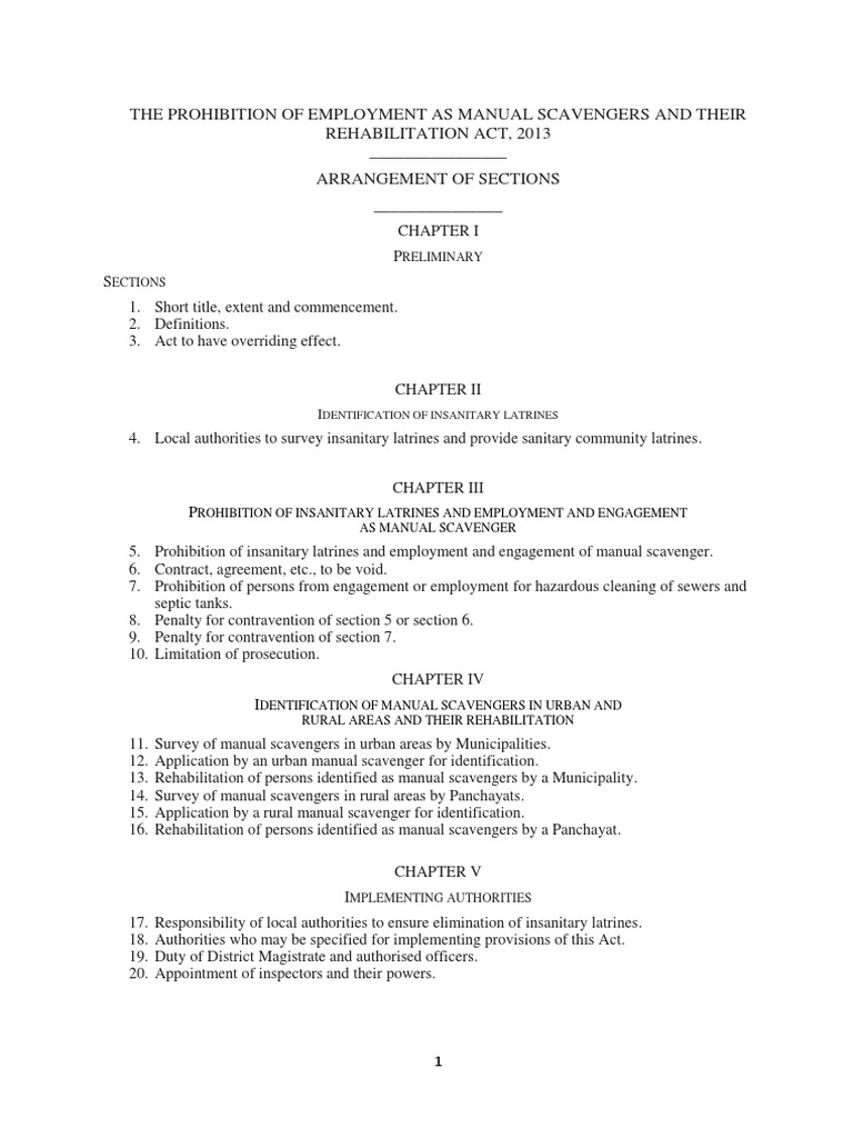 Manual Scavenging Act, 2013 | PDF | Government Of India | Justice