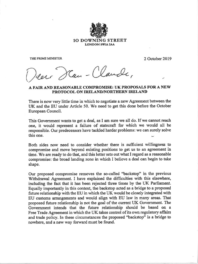PM Letter To President Juncker | PDF