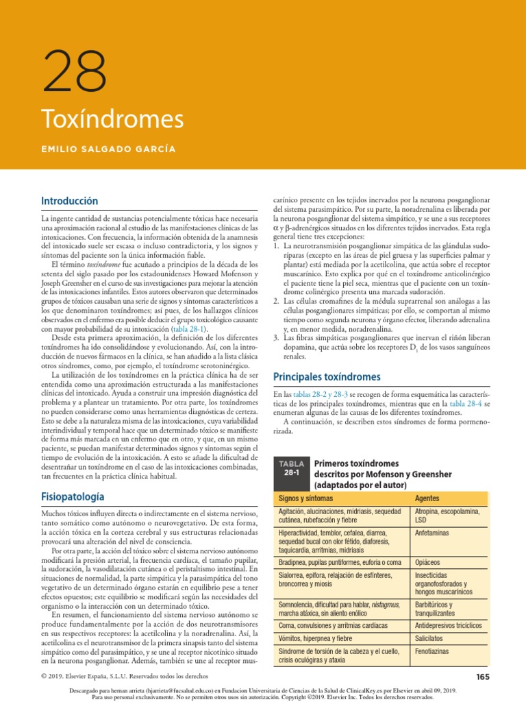 28 - Toxindromes | PDF | Opioide | Acetilcolina