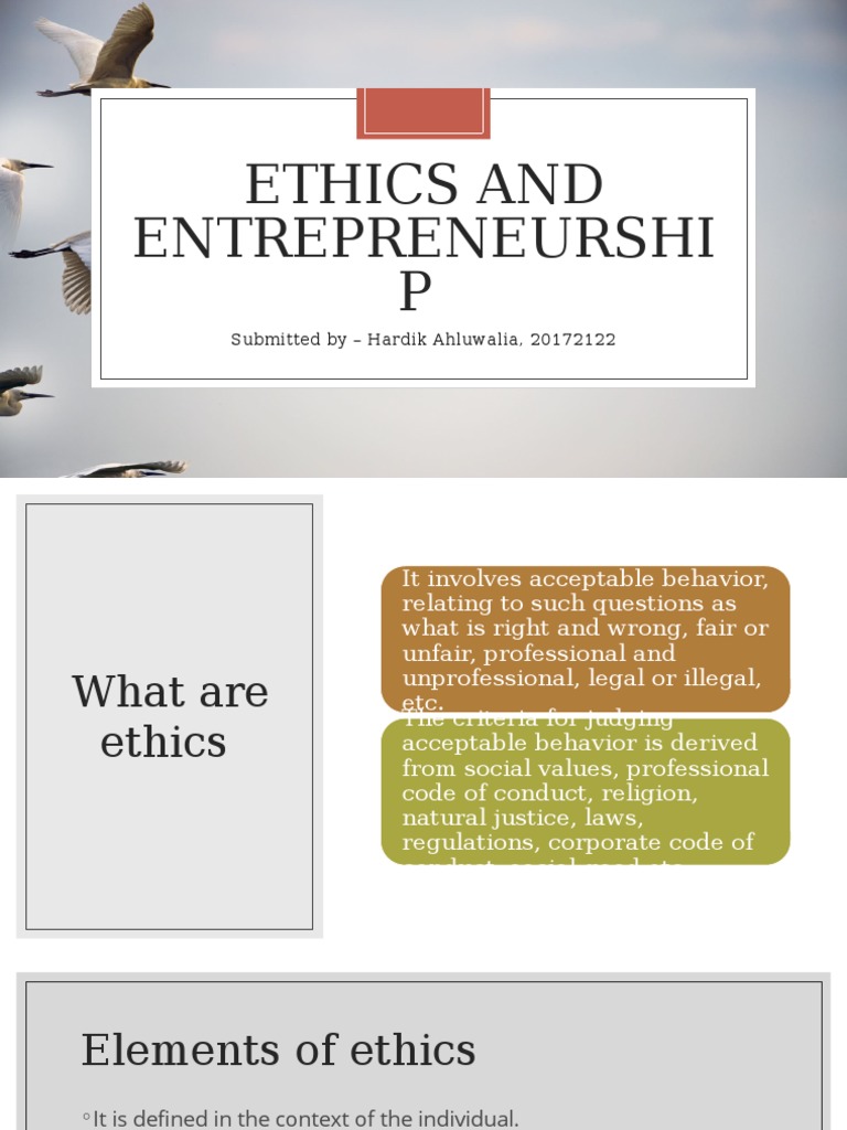 Navigating Ethics in Entrepreneurship: Elements, Levels, and the Role ...