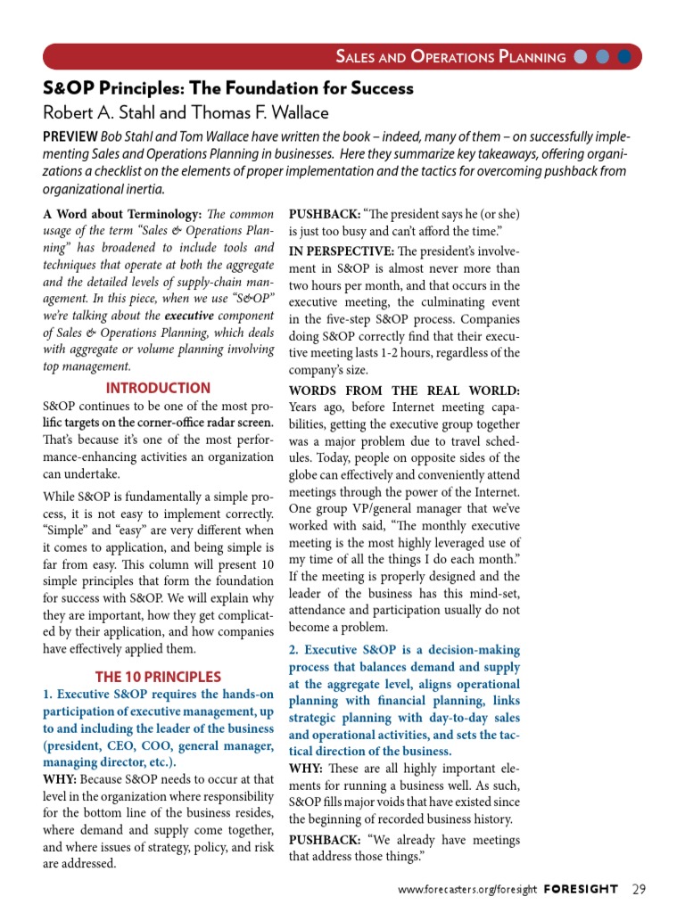 SOP Principles - The Foundation For Success | PDF | Sales | Chief ...