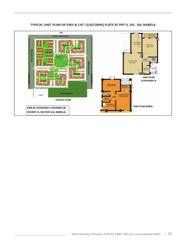 EWS & LIG 1BHK Flats Plan Narela | PDF