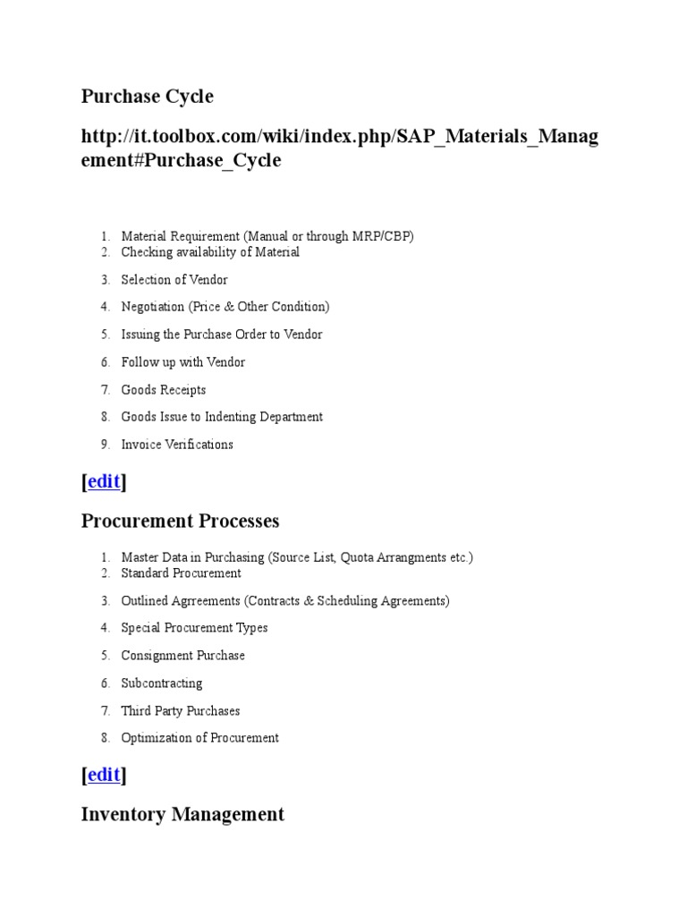 Purchase Cycle | PDF