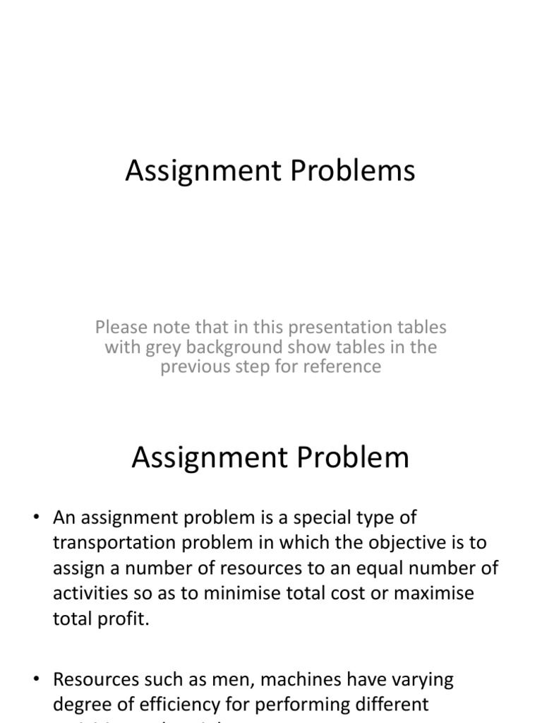 Assignment Problems | PDF | Mathematical Concepts | Teaching Mathematics