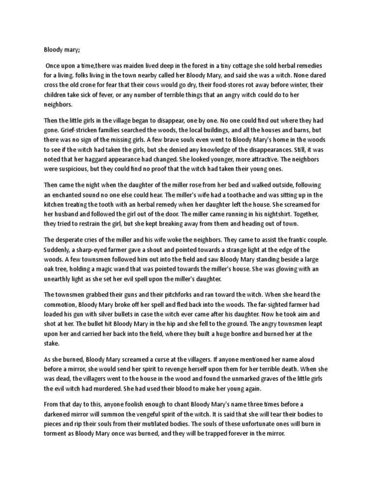 Bloody Mary Pdf Legends Folklore