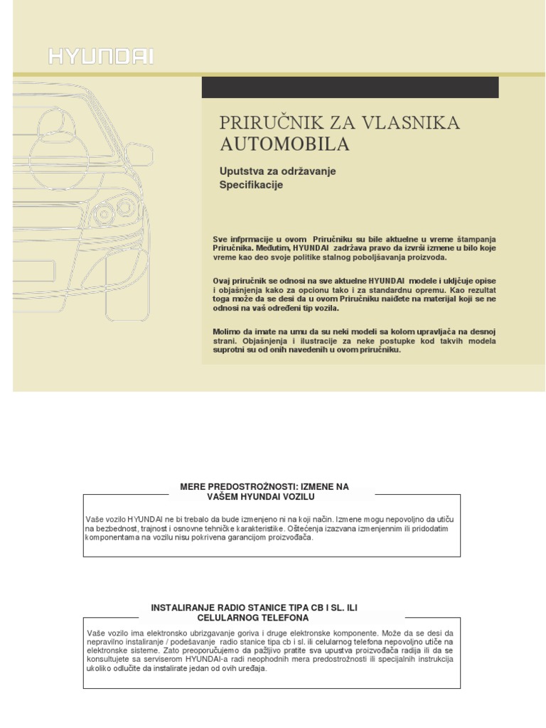 Ix20 Uputstvo Za Koriscenje | PDF