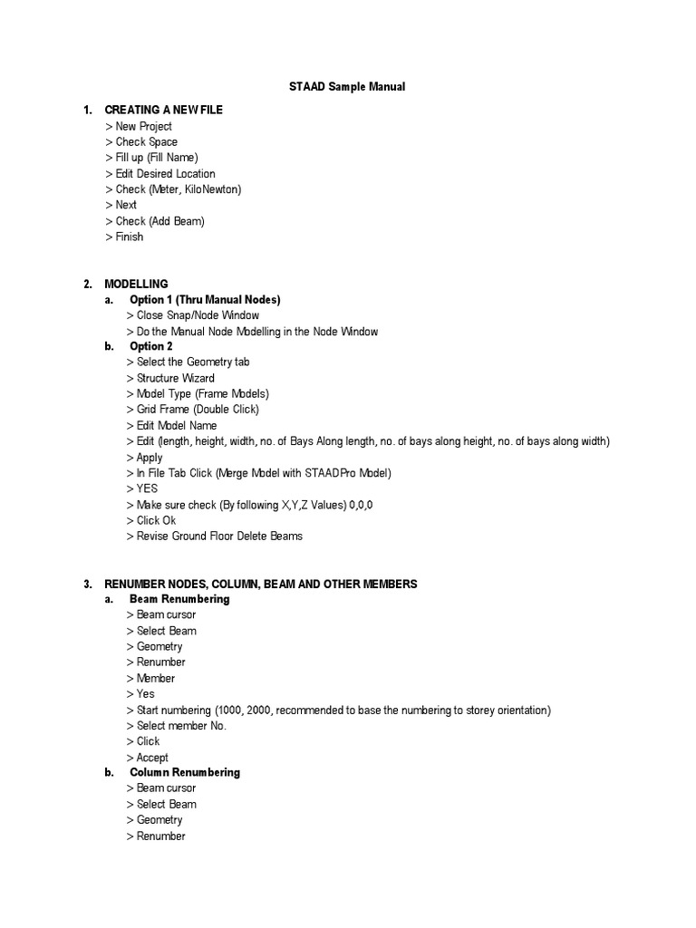 STAAD Sample Manual | PDF | Teaching Mathematics