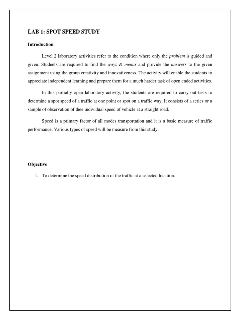 Highway Lab 1 Aan | PDF | Traffic | Radar