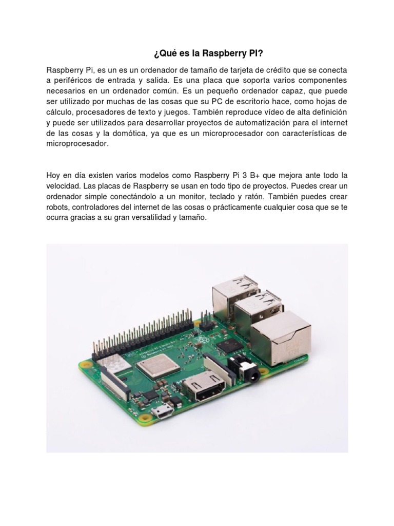 Raspberry Pi | PDF | Raspberry Pi | Sistema operativo