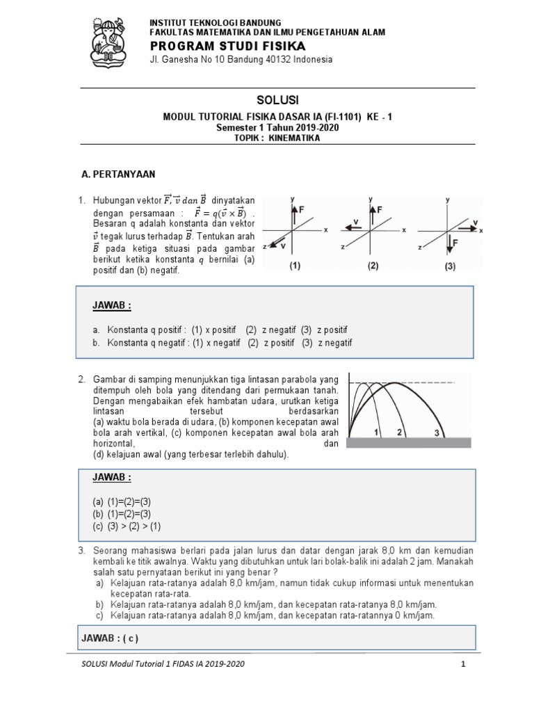Solusi Modul Tutorial 1 FIDAS IA 2019-2020 | PDF
