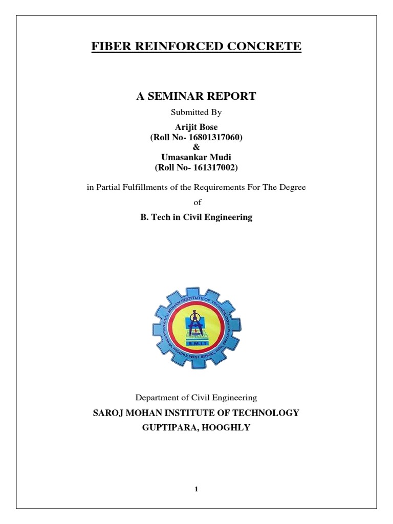 Report On Fiber Reinforced Concrete | PDF | Concrete | Reinforced Concrete