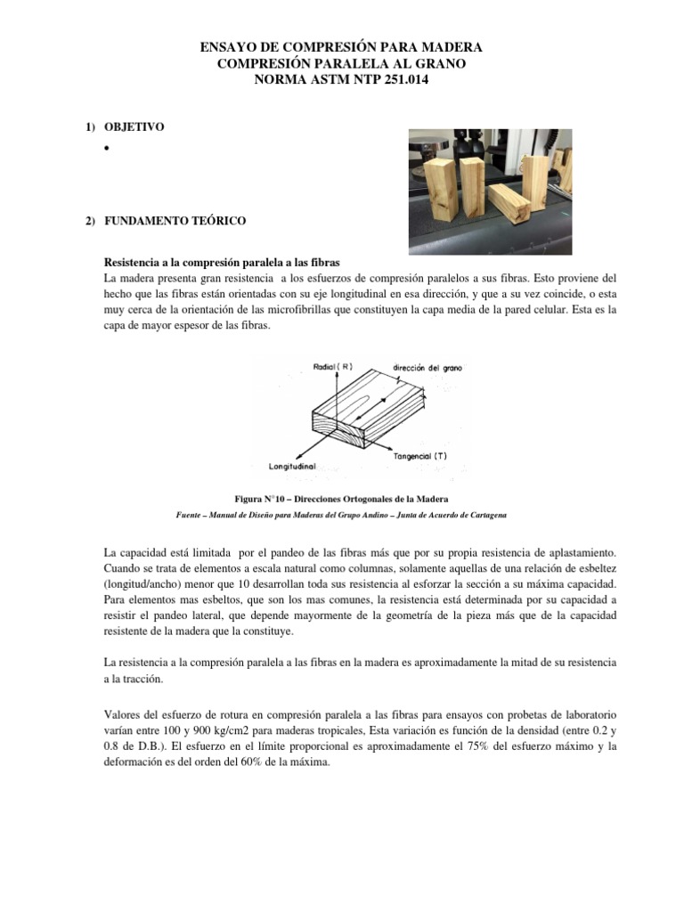 Ensayo de Compresión en Madera | PDF | El módulo de Young | Física ...