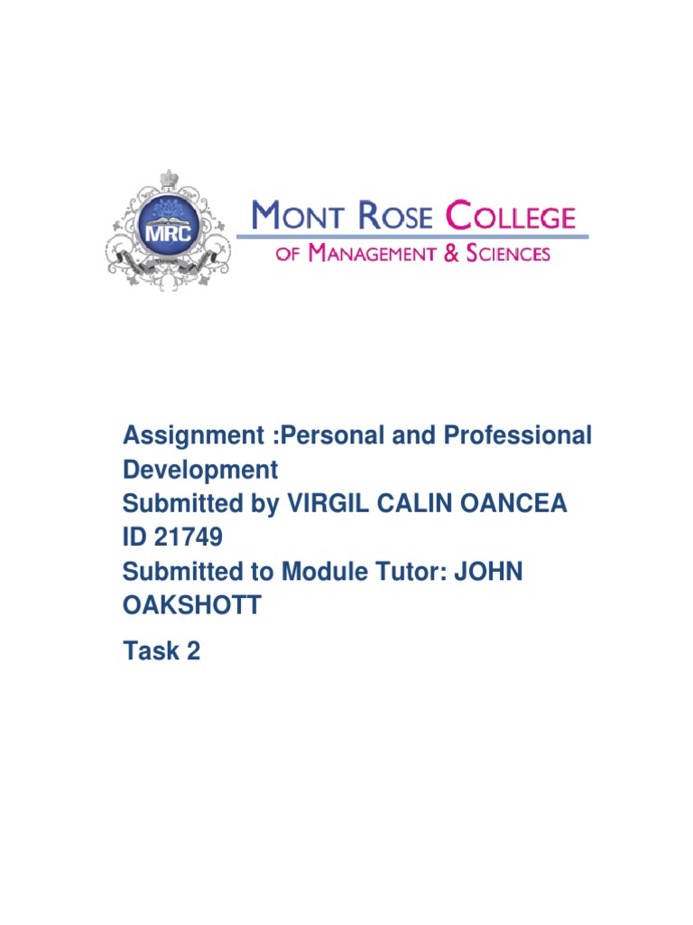 PPD Task 2 | PDF | Goal | Leadership