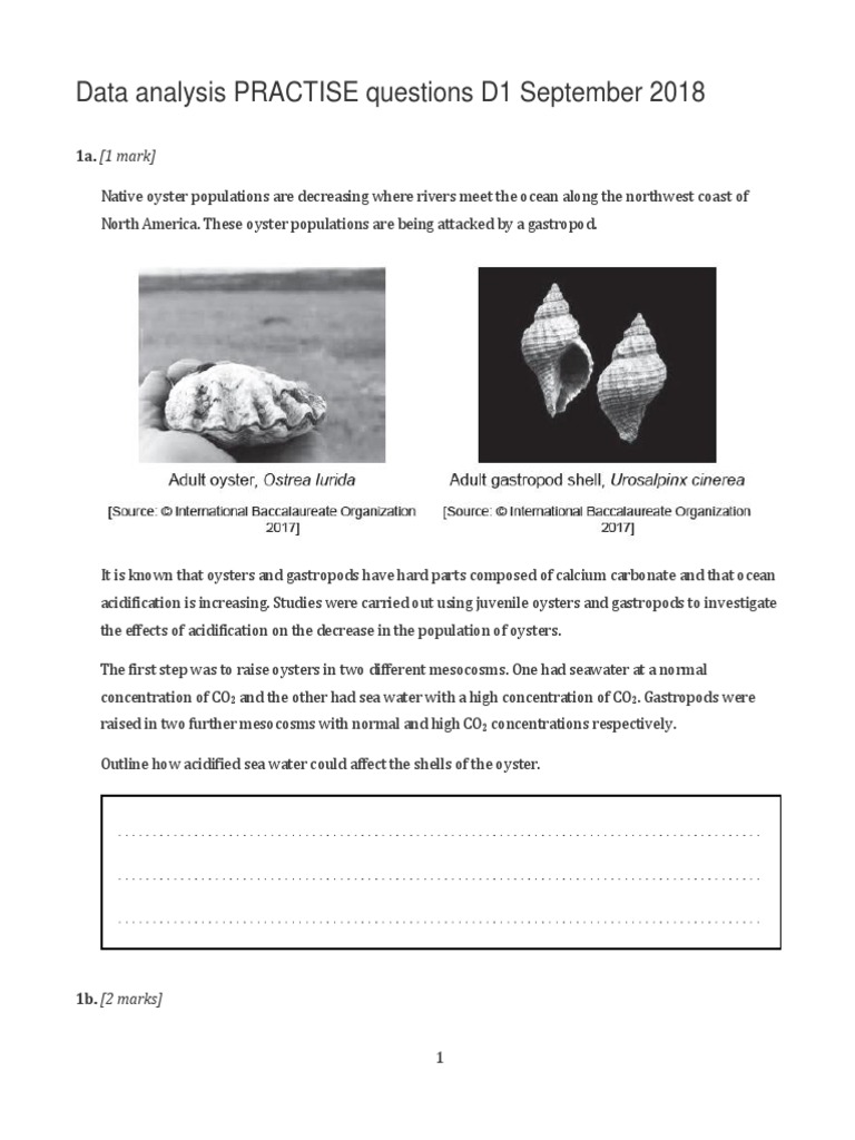 Data Analysis Questions Ib Biology | PDF | Ocean Acidification | Carbon ...
