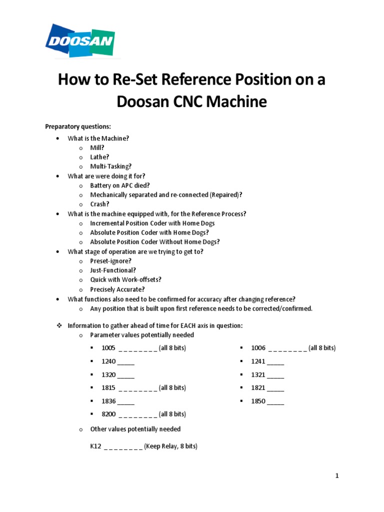 Machine Reference Recovery - All Forms - Addended | PDF | Cartesian ...