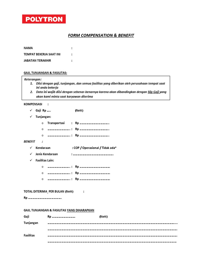 Form Compensation | PDF