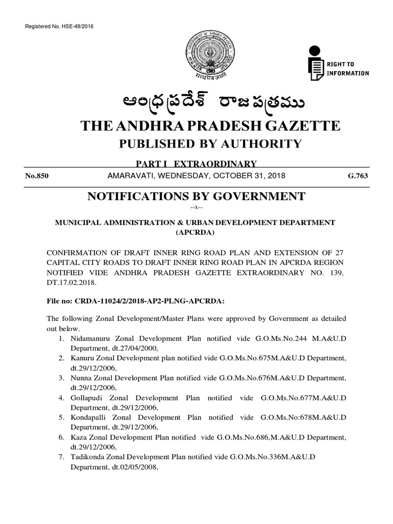 Gazette Notification No 850 DT 31.10.2018 | PDF | Government | Justice