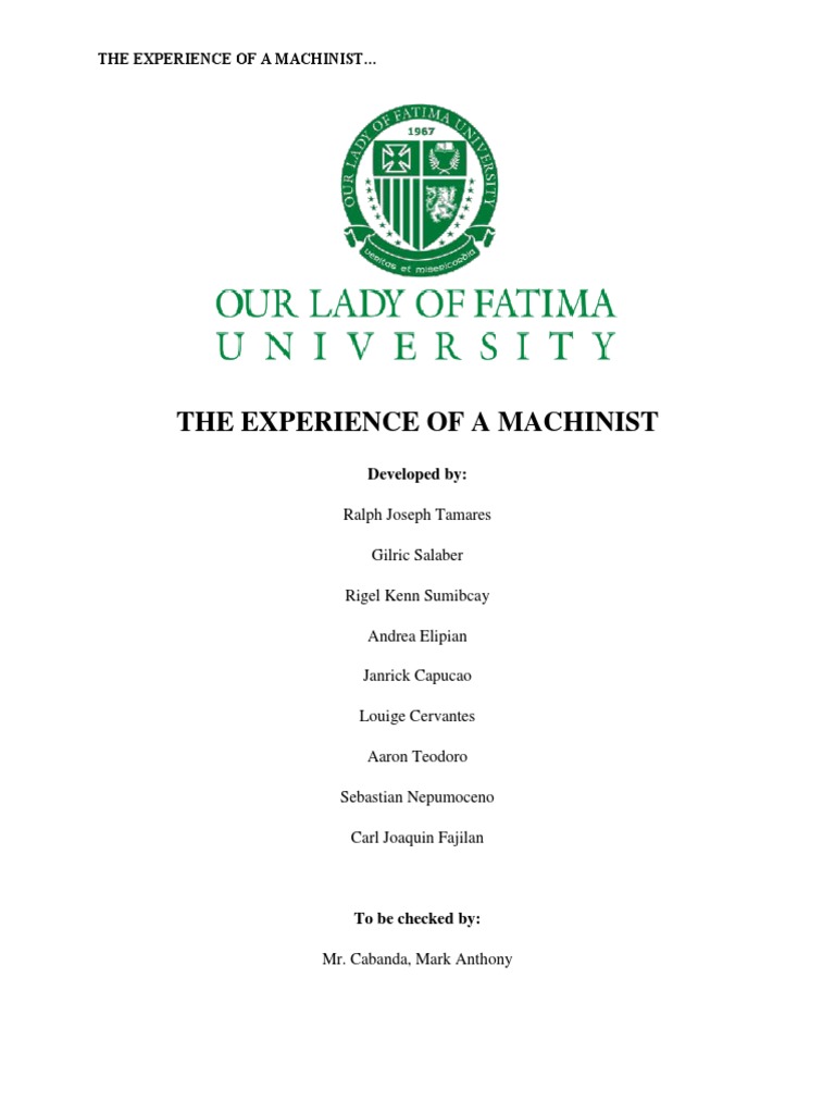 The Experience of A Machinist | PDF | Machinist | Employment