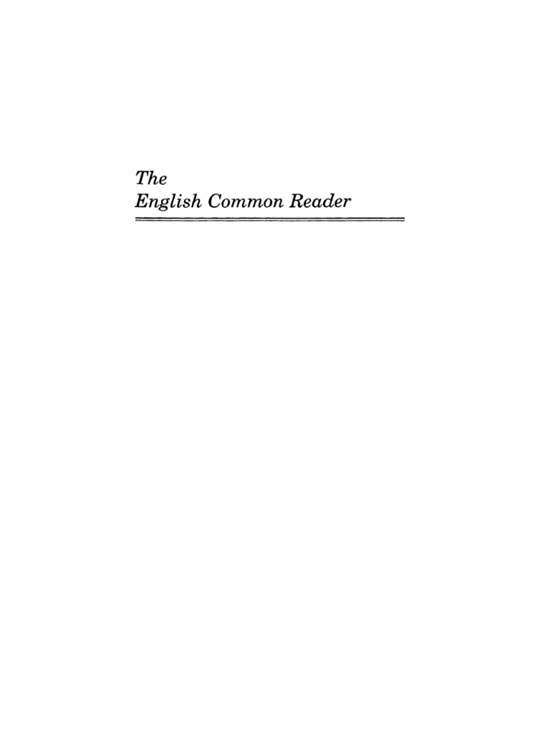 The English Common Reader | PDF | Books | Publishing