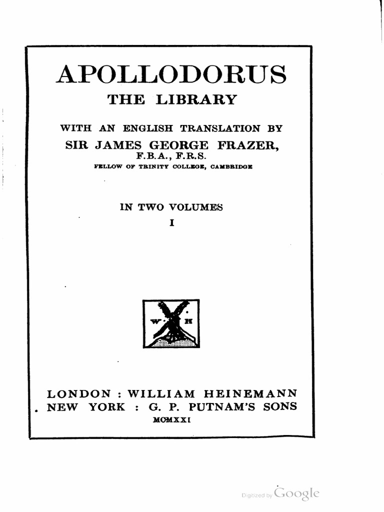 Apollodorus - Apollodorus The Library. I (1921) PDF | PDF