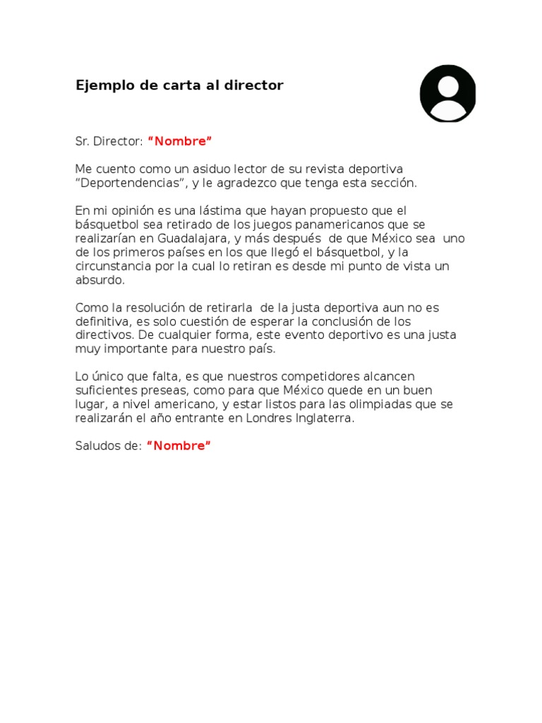 Taller - Carta A Director | PDF