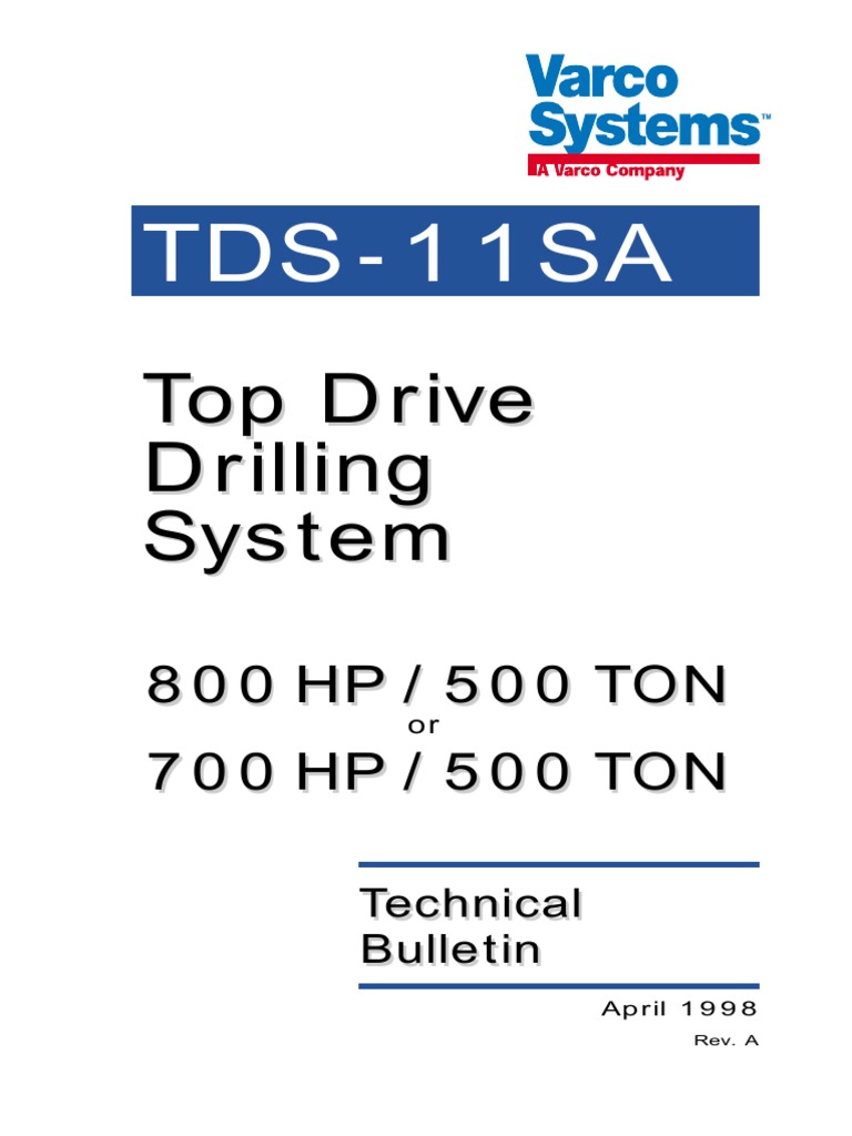 Tds-11sa - Top Drive | Download Free PDF | Electric Motor | Power Inverter