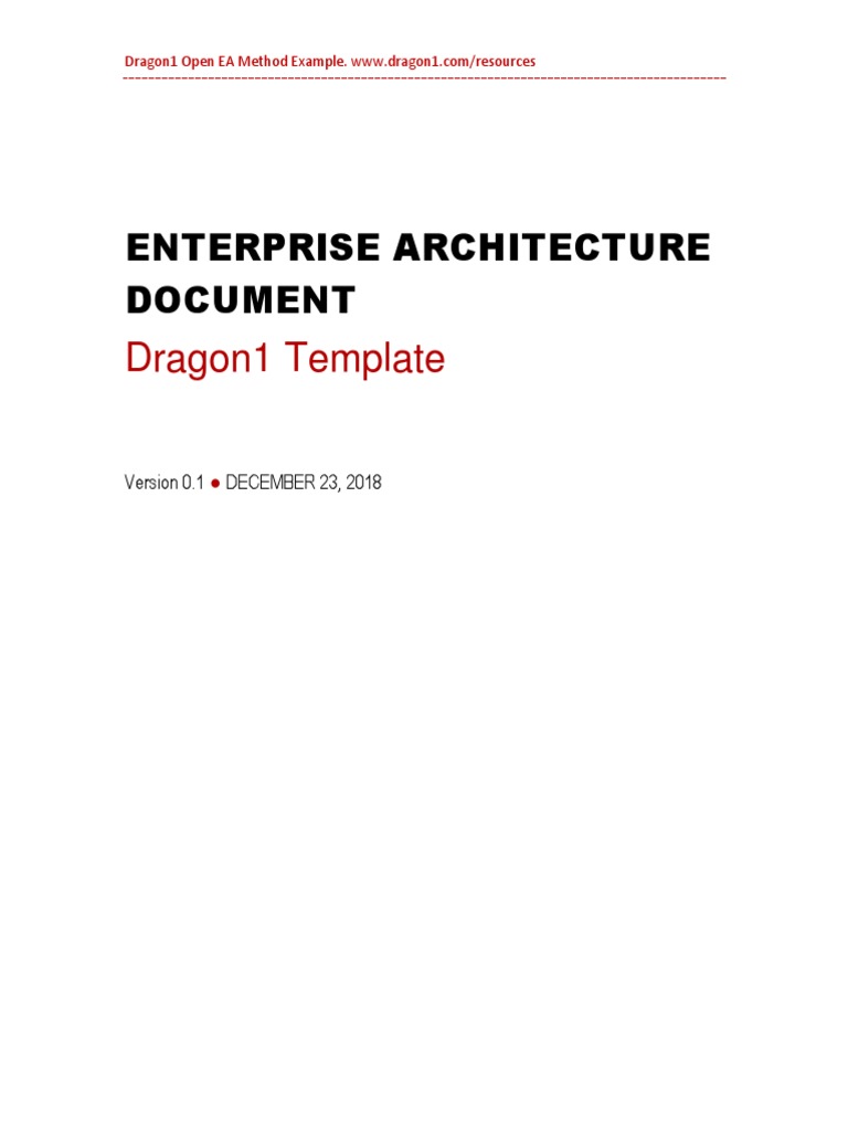 Dragon1 Enterprise Architecture Document Example v0.1d | Download Free ...