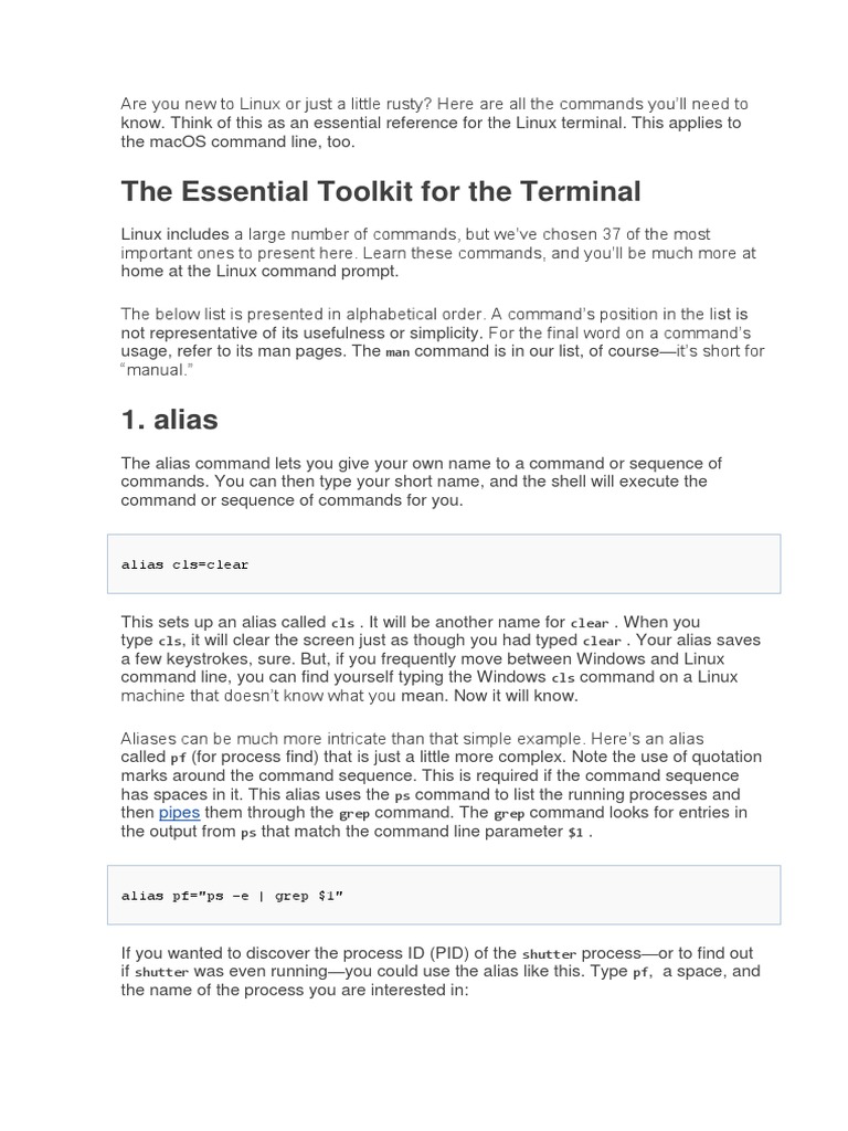 The Essential Toolkit For The Terminal: Pipes | Download Free PDF ...