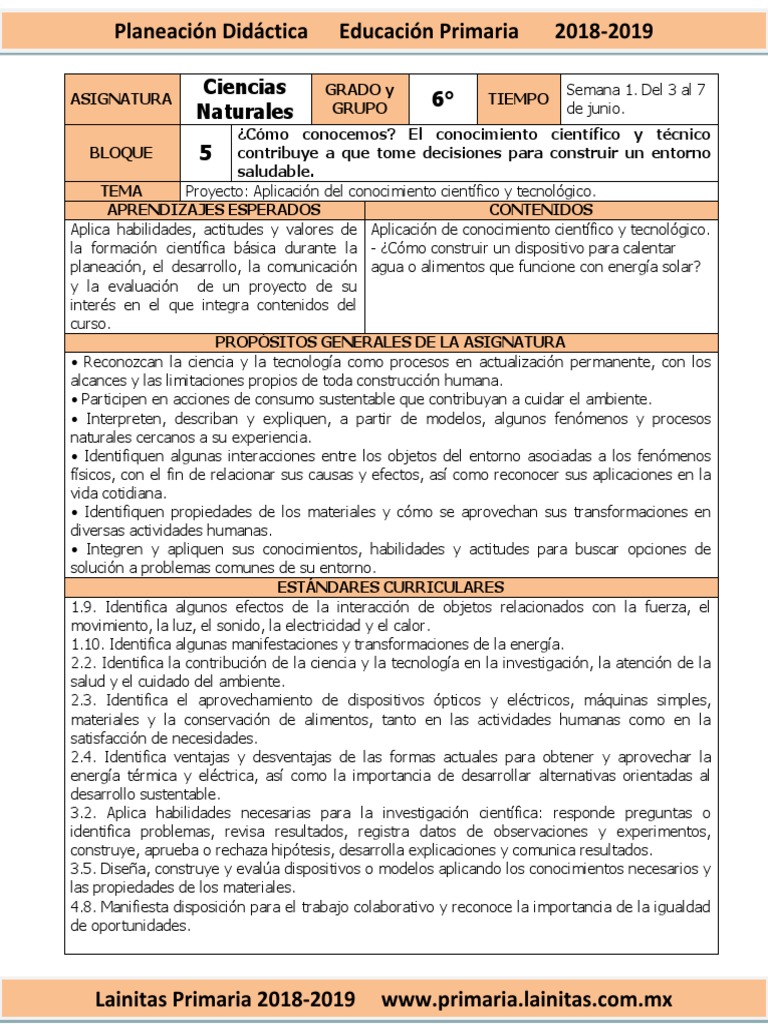 Junio - 6to Grado Ciencias Naturales (2018-2019) | PDF | Science ...