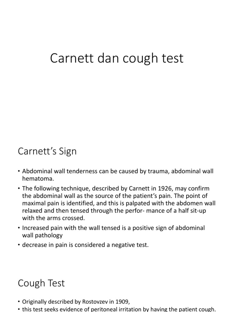 Carnett Dan Cough Test | PDF