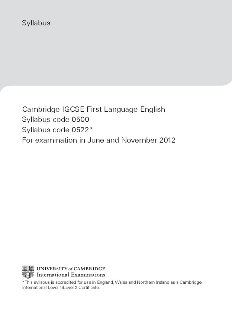 Igcse First Language English 0500 Test Assessment