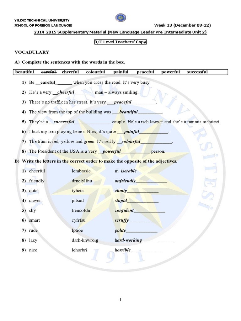 Week 13 (December 08-12) 2014-2015 Supplementary Material (New Language ...