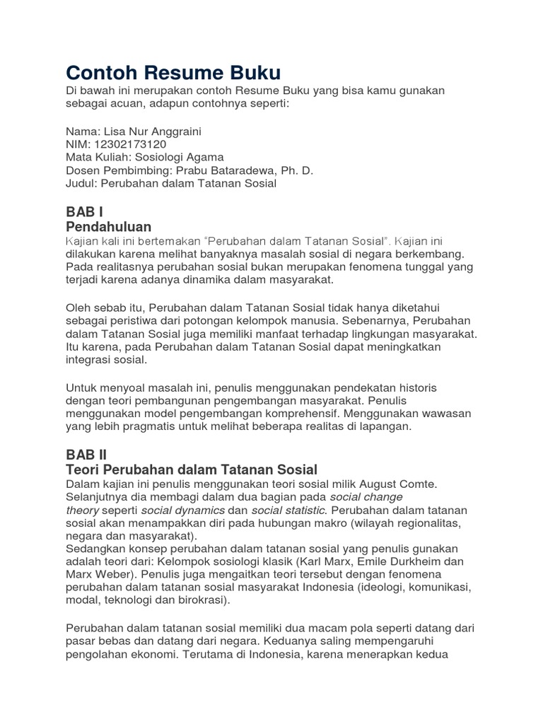 Contoh Resume Buku | PDF | Sejarah