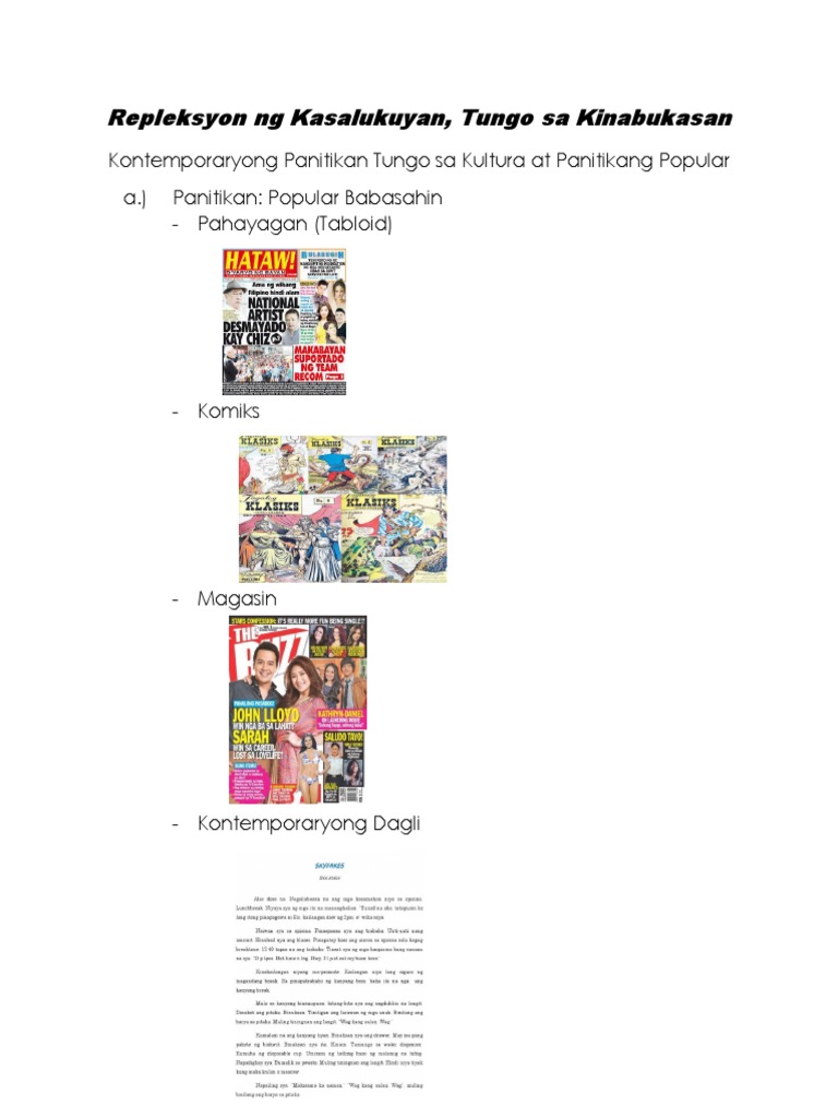 Repleksyon NG Kasalukuyan | PDF