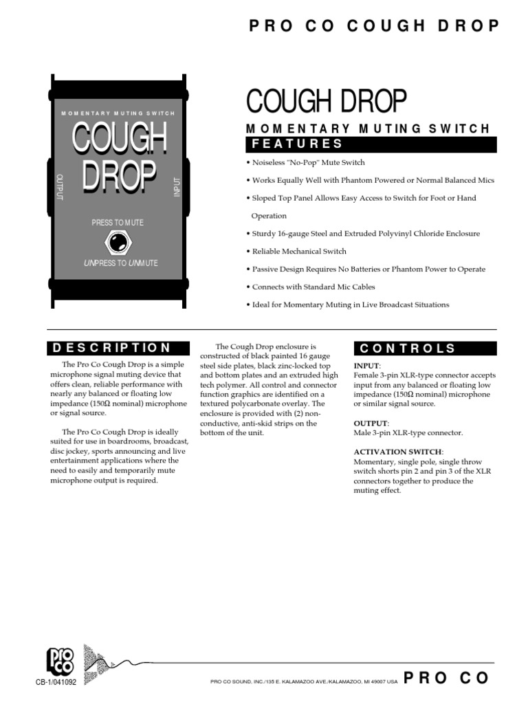 Cough Drop Mic Mute Switch | PDF | Switch | Microphone