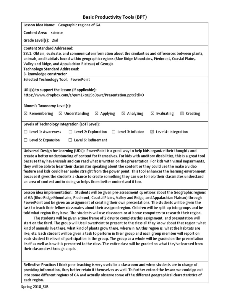 Georgia Regions Lesson Plan for 2nd Grade | PDF | Microsoft Power Point ...