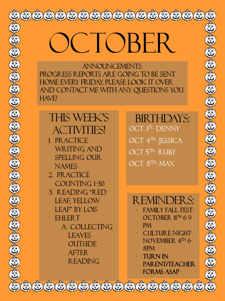 October Newsletter | PDF