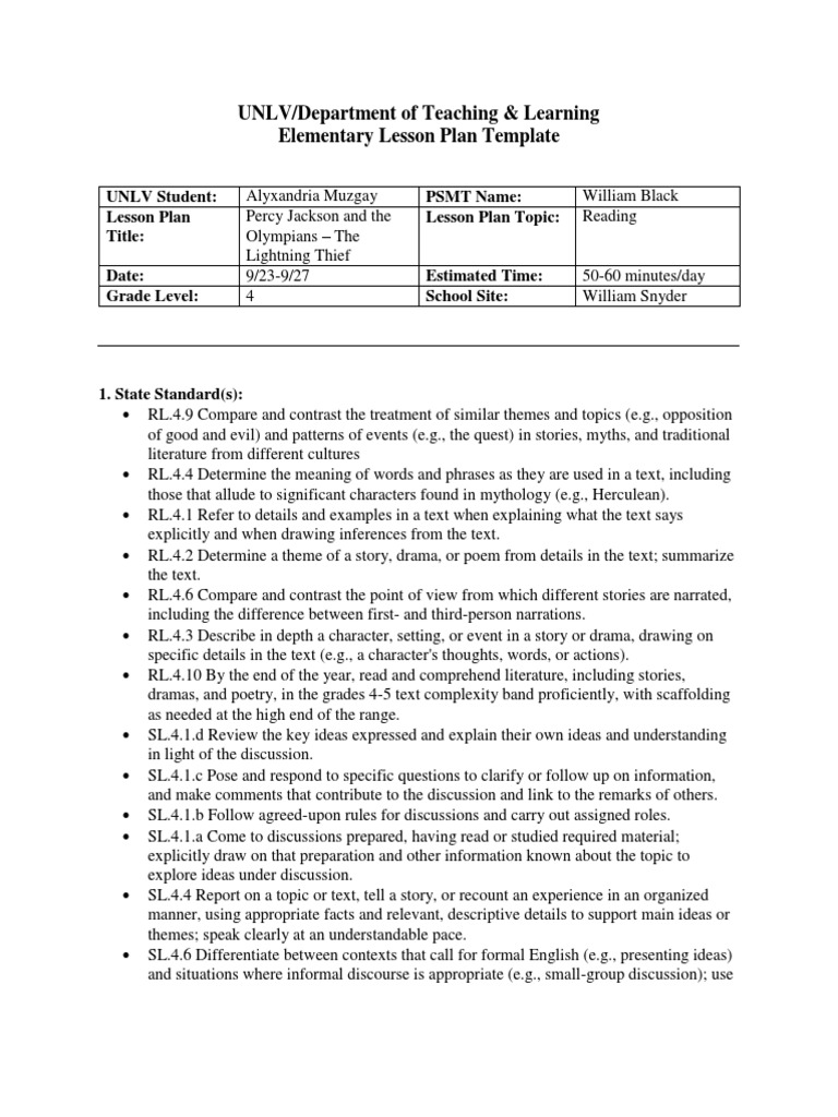 Unit Lesson Plan Reading | PDF | Reading Comprehension | English Language
