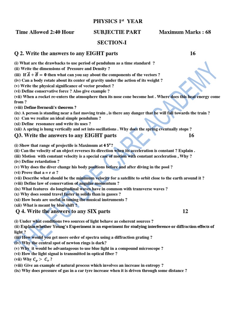 Subjective PHY I | PDF | Sound | Acceleration