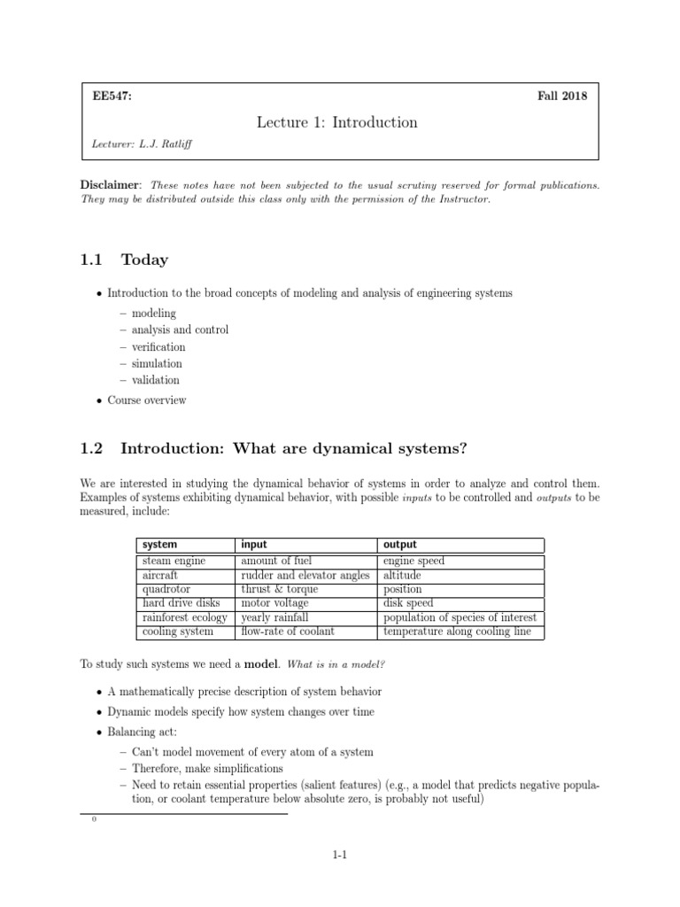 Aa547 Lecture Lec1 | Download Free PDF | Control Theory | Mathematical ...