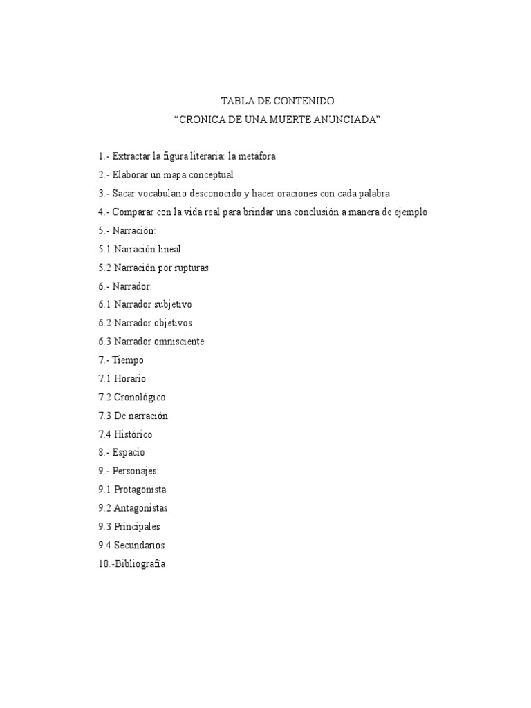 Personajes en "Crónica de una muerte anunciada" | PDF | Narrativa