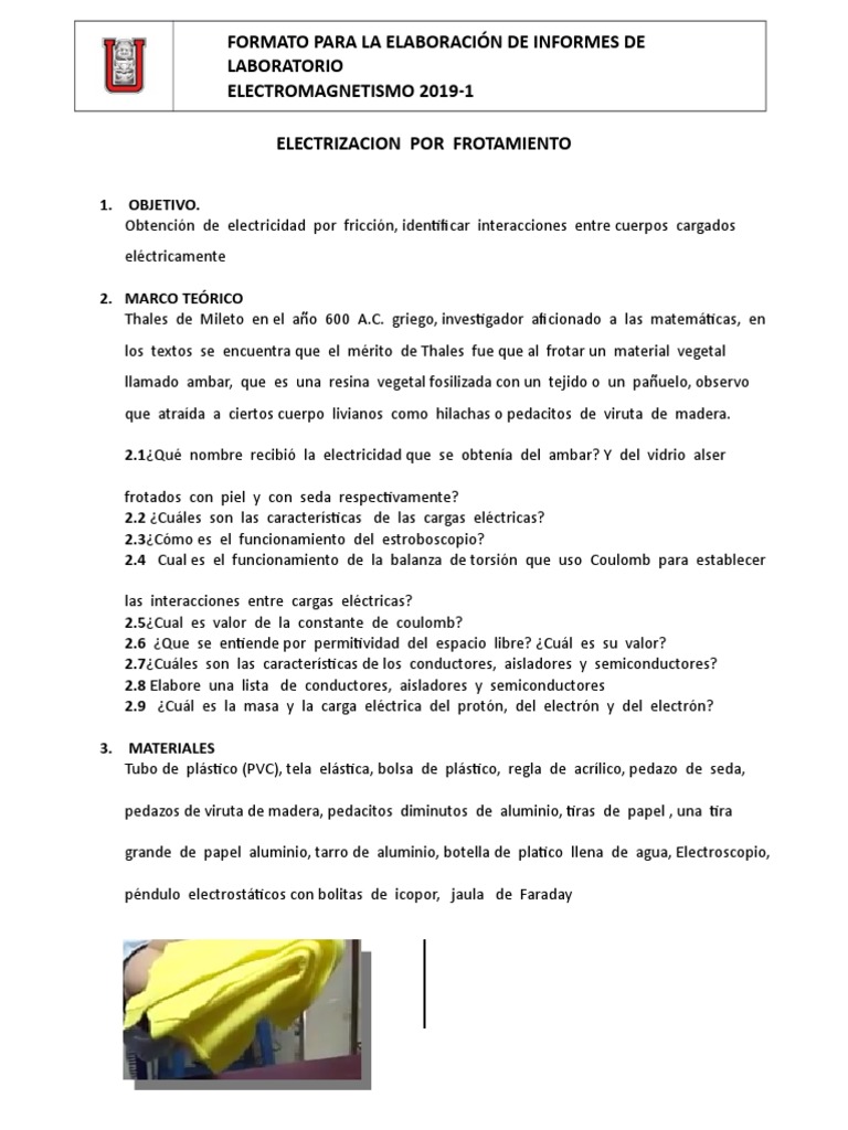 Electrizacion Por Frotamiento | PDF | Carga eléctrica | Electrostática