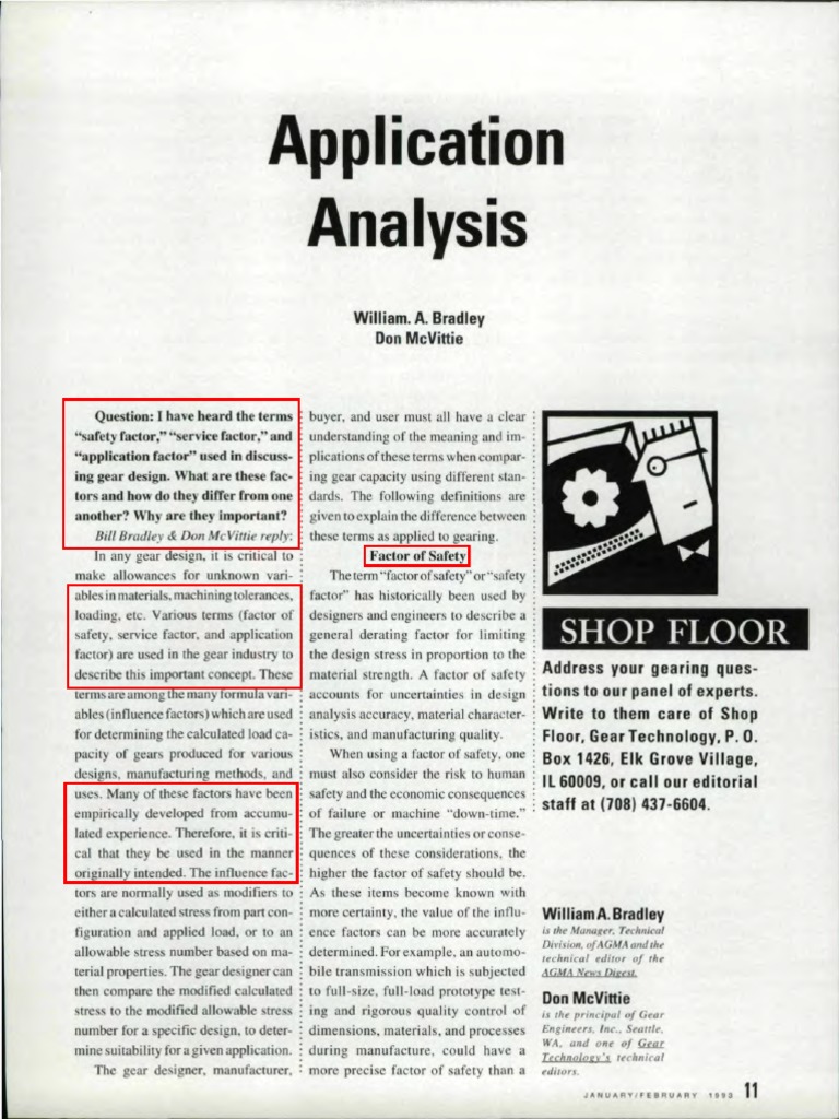 Gear Safety, Service and Application Factors | PDF | Mechanical ...