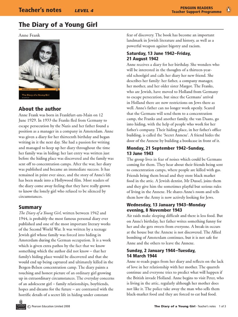 Anne Frank - Teacher S Note PDF | PDF