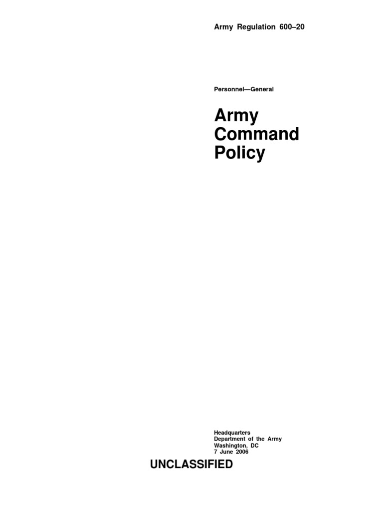 Army Command Policy | PDF | Sergeant | Officer (Armed Forces)