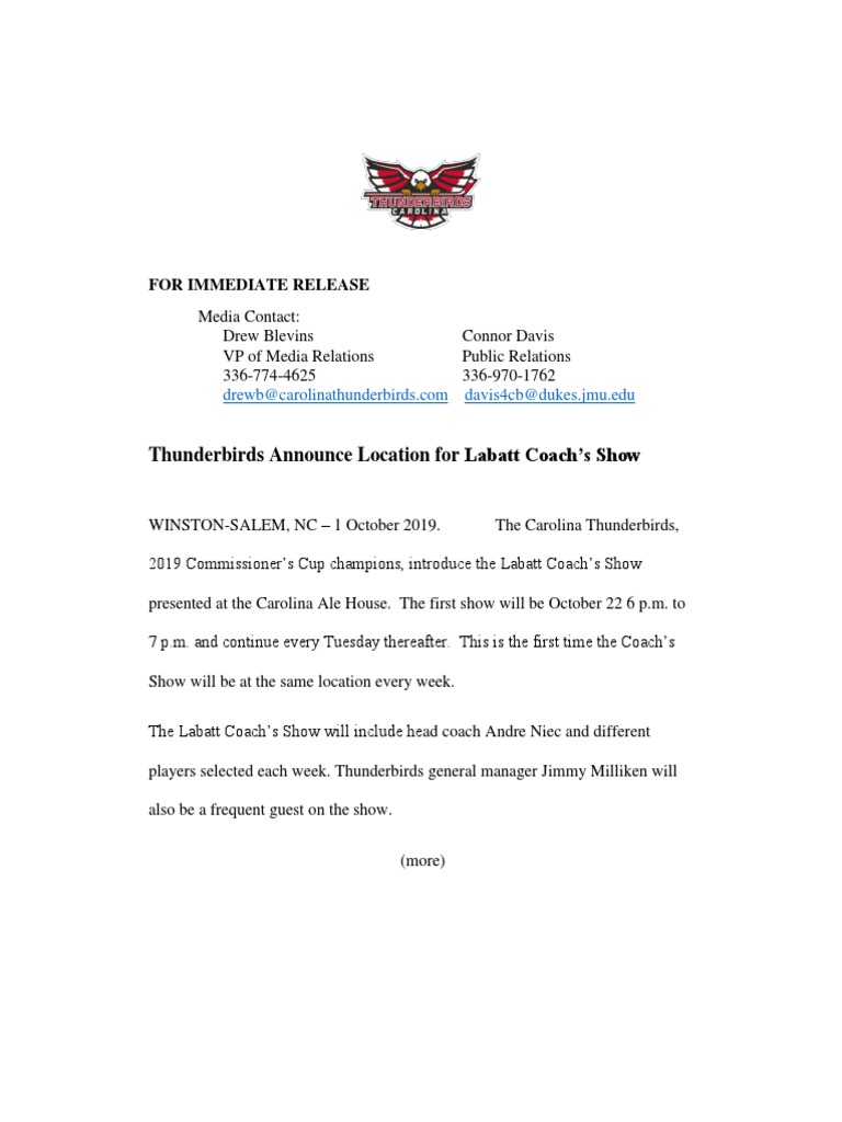 Connor Davis Final News Release | PDF | Ice Hockey | Sports