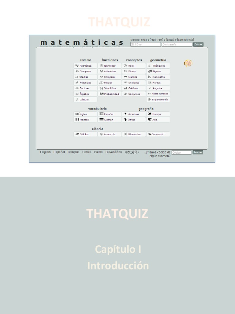 Tutorial de Thatquiz | PDF | Point and Click | Prueba (evaluación)