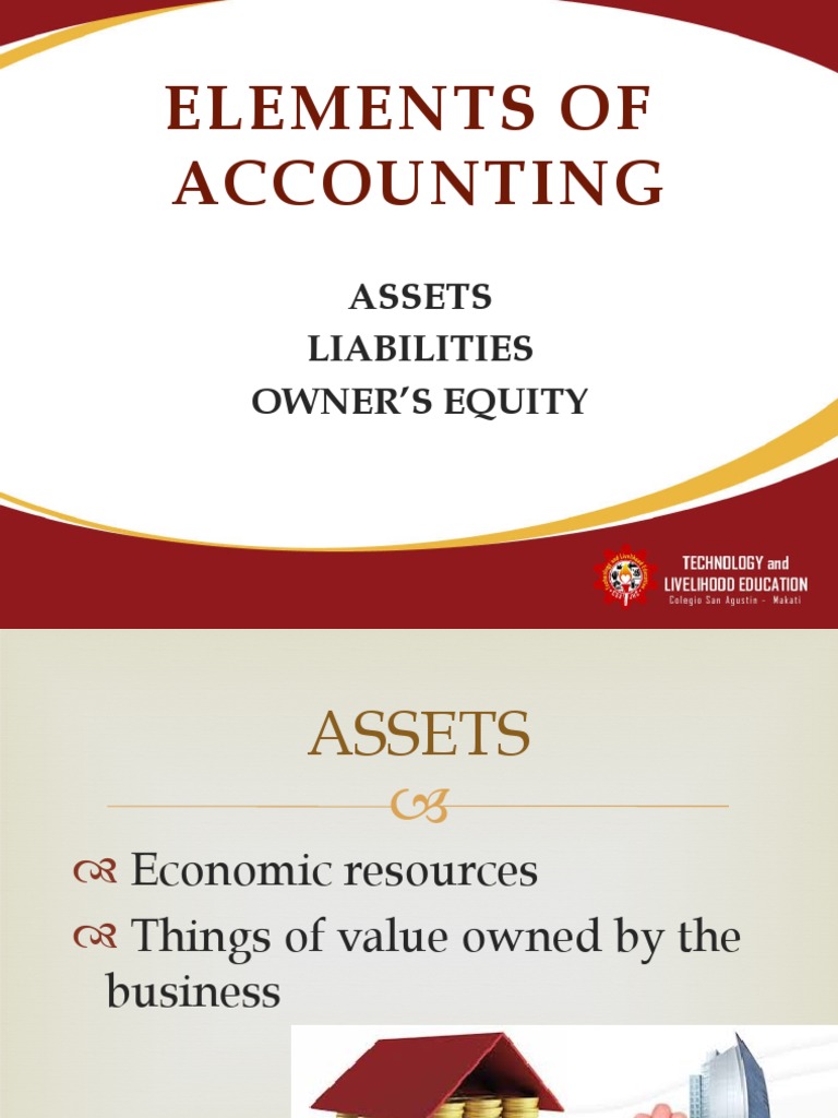Elements of Accounting: Assets Liabilities Owner'S Equity | PDF